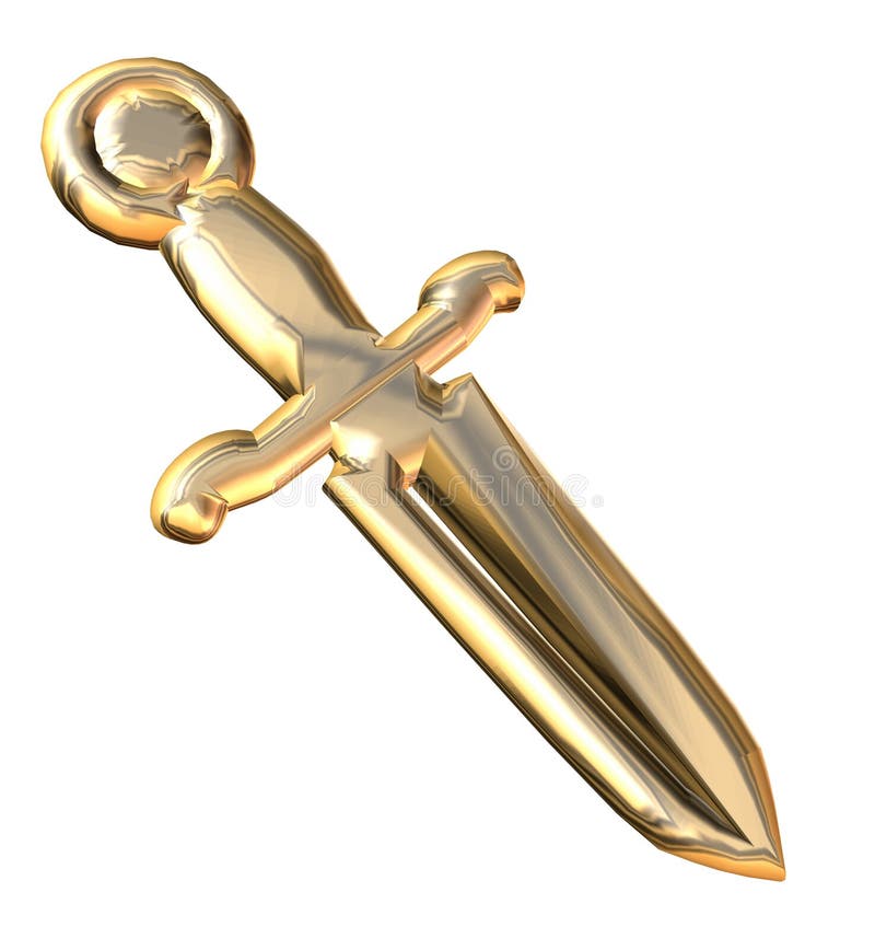 Golden Sword stock illustration. Illustration of gold, dirk - 733101