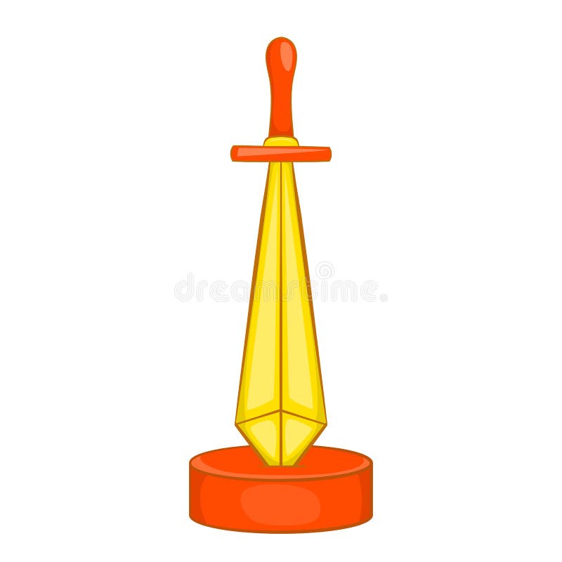 Golden Sword Award Icon, Cartoon Style Stock Vector - Illustration of ...