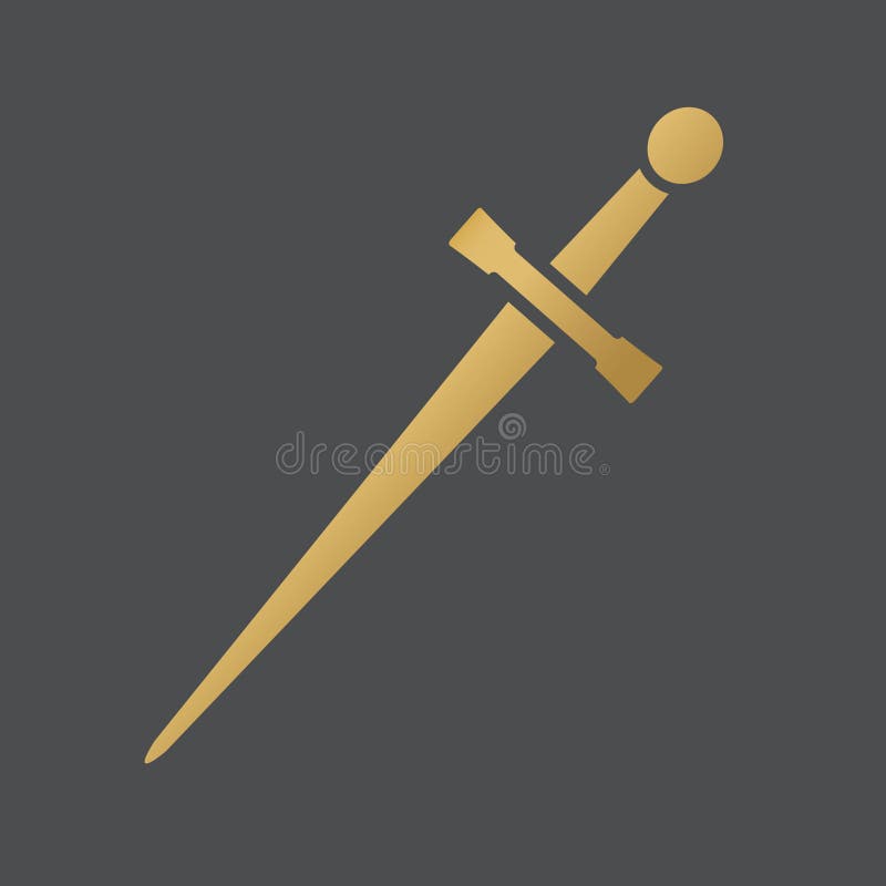 Golden sword icon stock vector. Illustration of fantasy - 183519327
