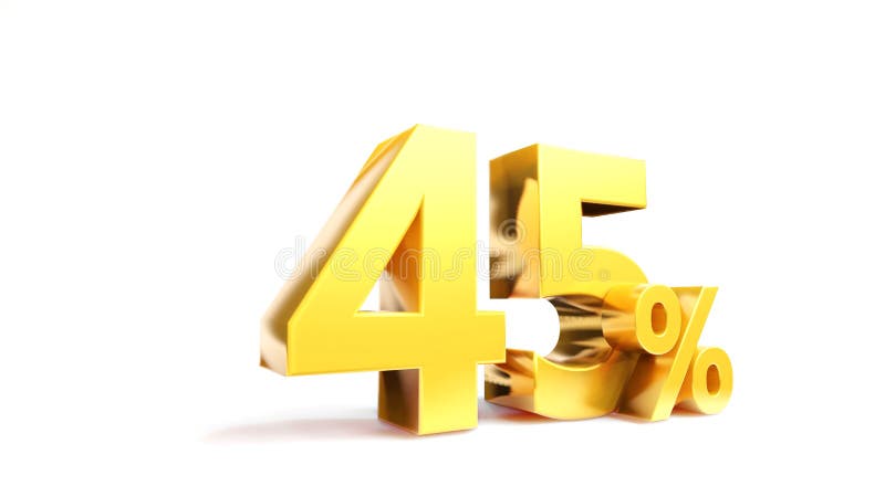 45 Golden Symbol , 3D Render Stock Illustration - Illustration of ...