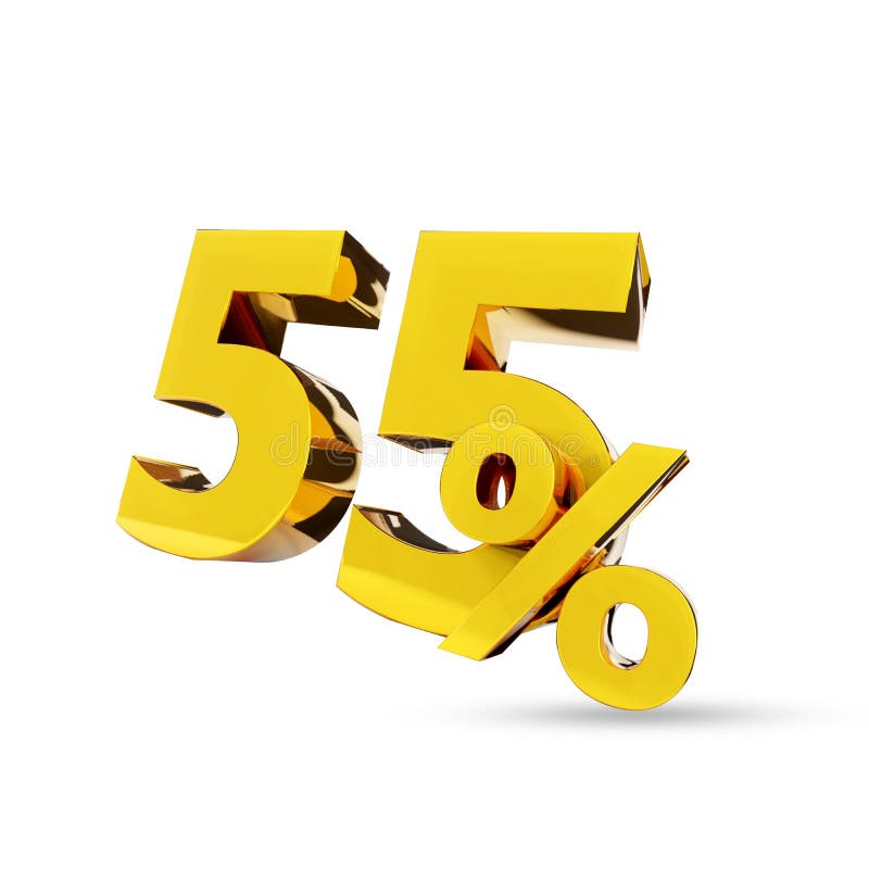 55 Golden Symbol , 3D Render Stock Illustration - Illustration of ...