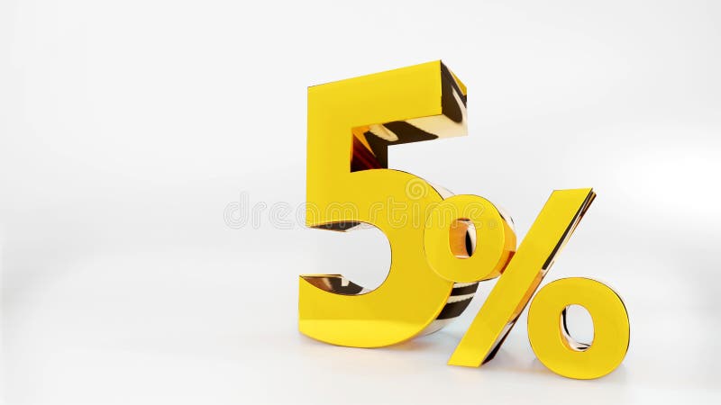 5 Golden Symbol , 3D Render Stock Illustration - Illustration of ...