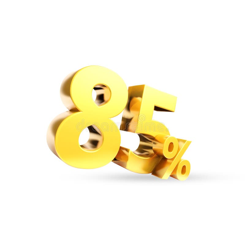 85 Golden Symbol , 3D Render Stock Illustration - Illustration of ...