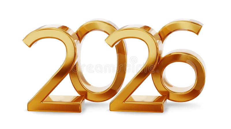 2026 Golden Symbol Illustration Isolated New Year Stock Illustration ...