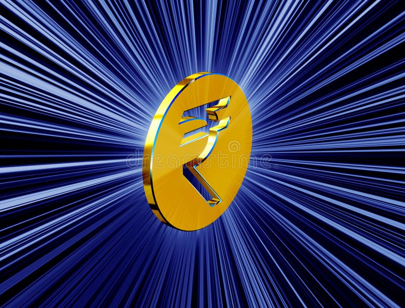 Golden Symbol of the Indian Rupee Stock Illustration - Illustration of ...