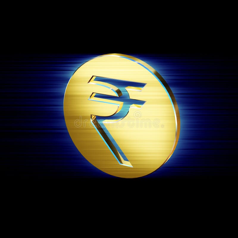 Golden Symbol of the Indian Rupee Stock Illustration - Illustration of ...