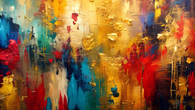 Golden Symphony: a Tapestry of Abstract Expressionism AI Generated ...