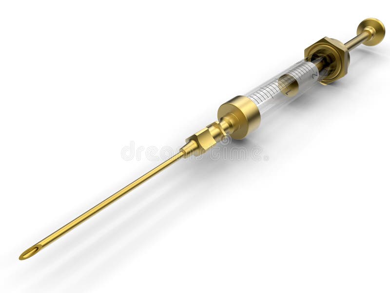 Golden syringe stock illustration. Illustration of addict - 94977632