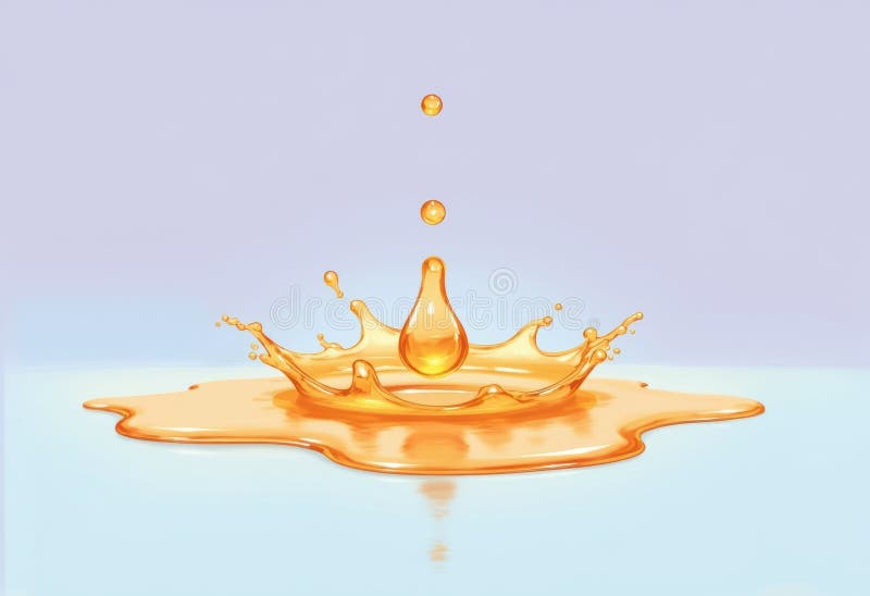 Golden Syrup Drop Creating a Splash on a Smooth Surface Stock Photo ...