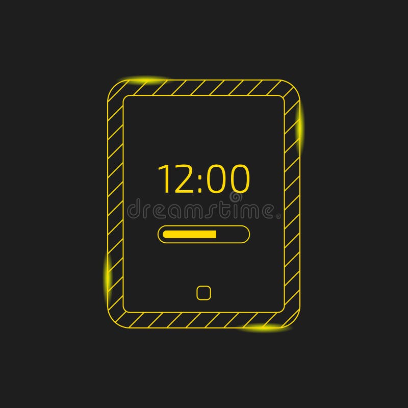 Golden Tablet Computer Outline Icon - Vector Stock Vector ...