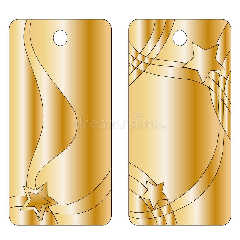 Golden tags or labels stock vector. Illustration of artistic - 12188224
