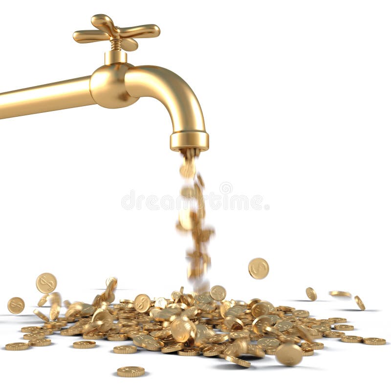 Golden tap stock illustration. Illustration of cash, financial - 19802952