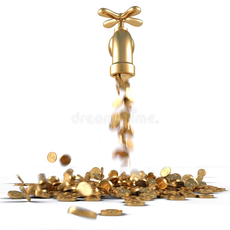 Golden tap stock illustration. Illustration of investment - 19802954