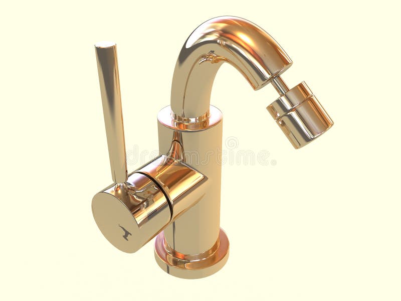 Realistic golden water tap stock vector. Illustration of facet - 37429269