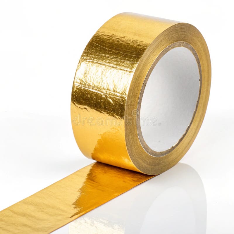 Golden Tape Isolated on White Background Stock Illustration ...