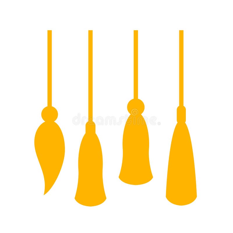 Golden tassel vector icon stock vector. Illustration of decorative ...