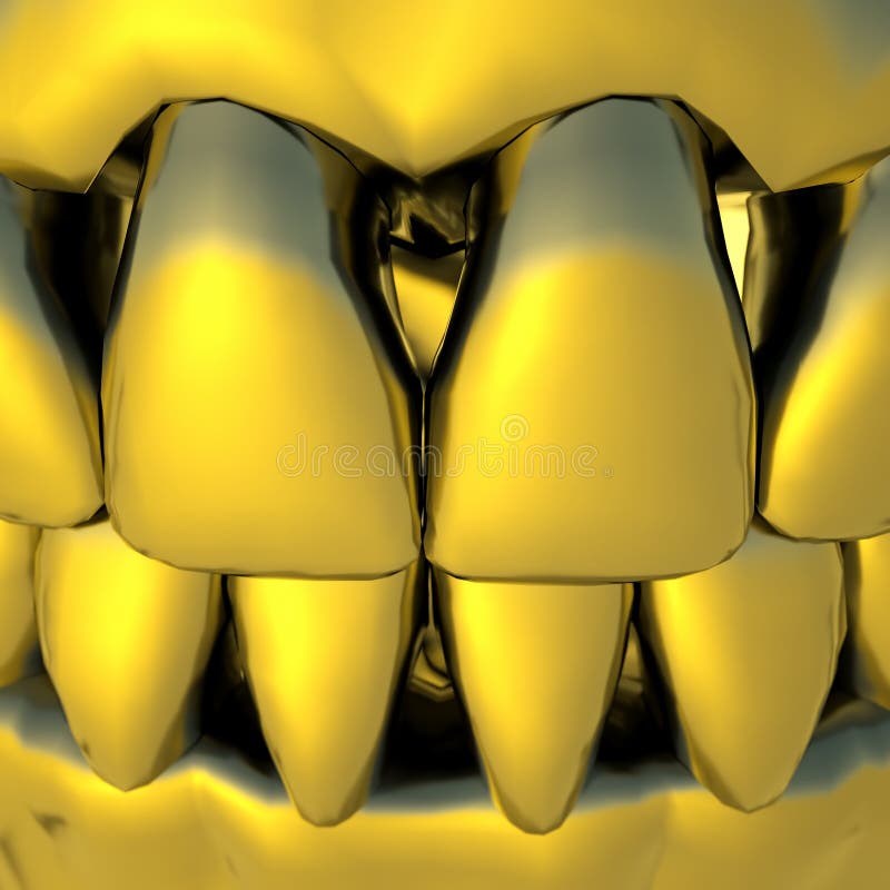 Golden teeth stock illustration. Illustration of exhibit - 18932329