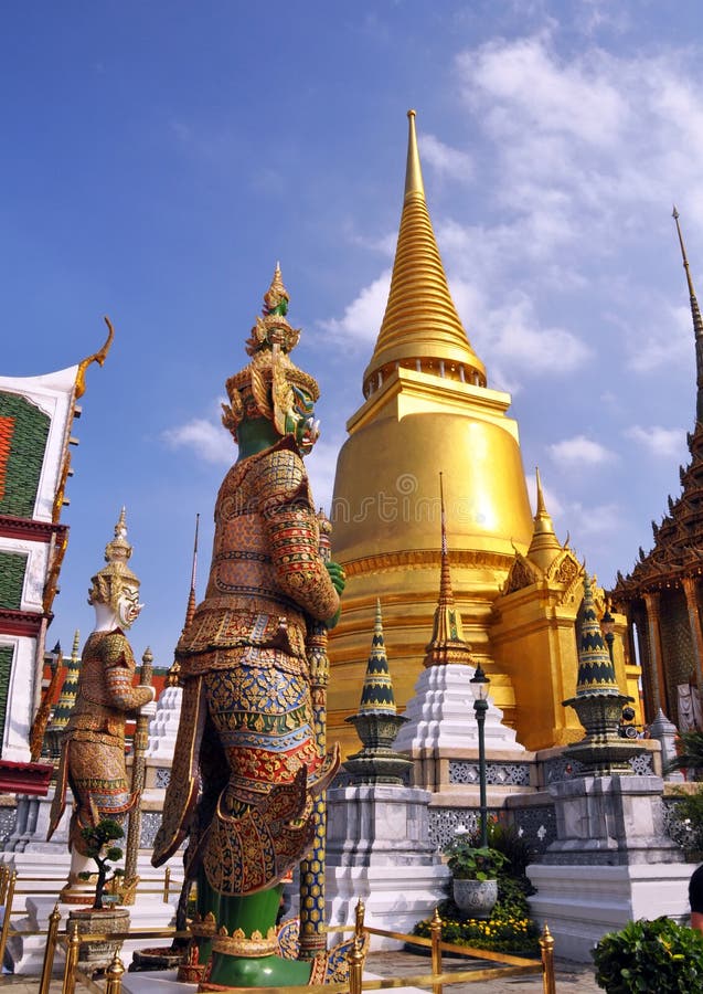 Golden Temple Dome & Guards at the Grand Palace Stock Image - Image of ...