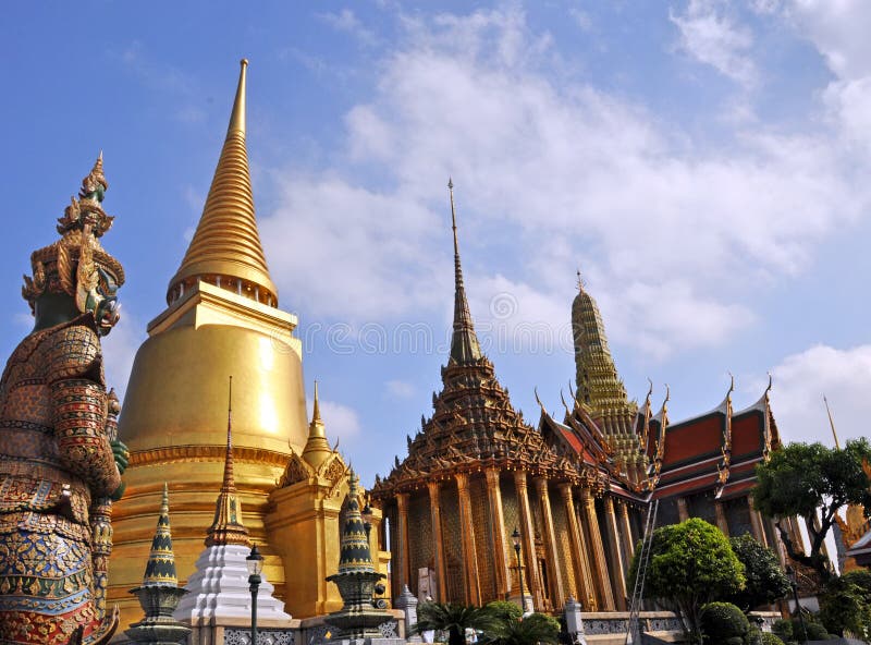 Golden Temple Dome & Guards at the Grand Palace Stock Image - Image of ...