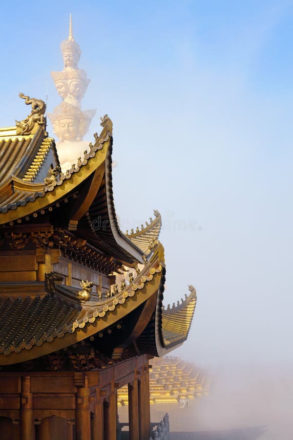Golden Temple and Golden Summit Stock Photo - Image of scenery, blue ...
