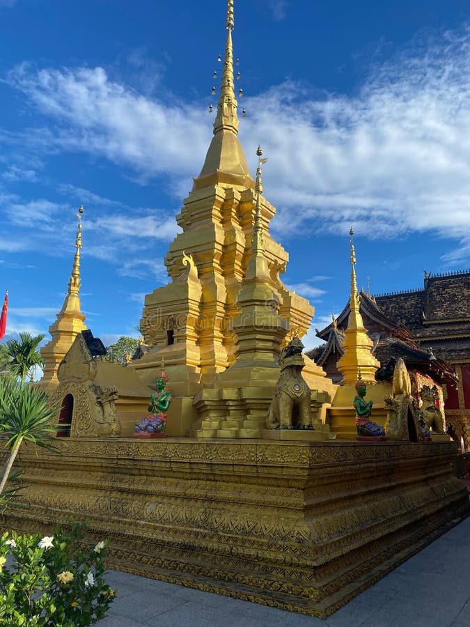 Golden temple in Myanmar stock image. Image of religion - 262432801