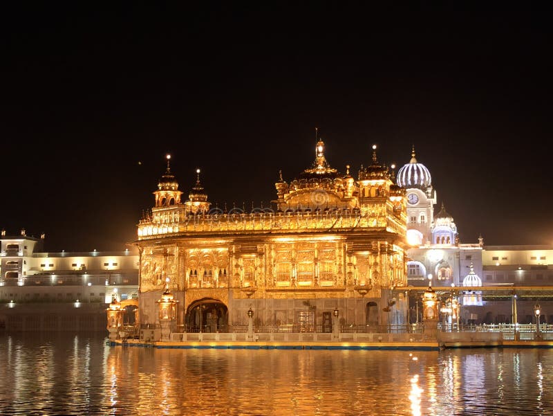 Golden temple night view stock photo. Image of temple - 235328802