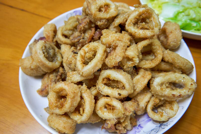 A Golden and Tempting Deep-fried Crispy Squid Ring Stock Photo - Image ...