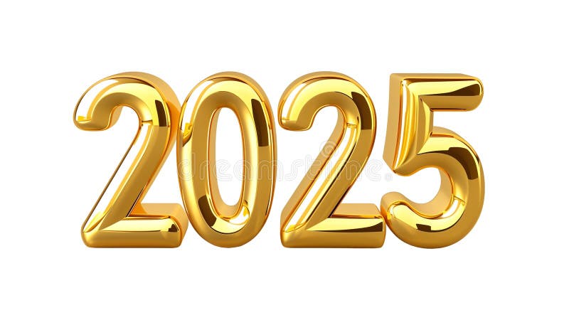 Golden 2025 text design. stock image. Image of calendar - 335654389