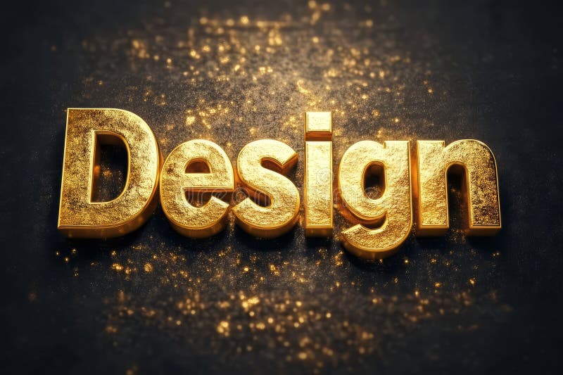Golden Text Effect Showcasing Word Design with Sparkling Background ...