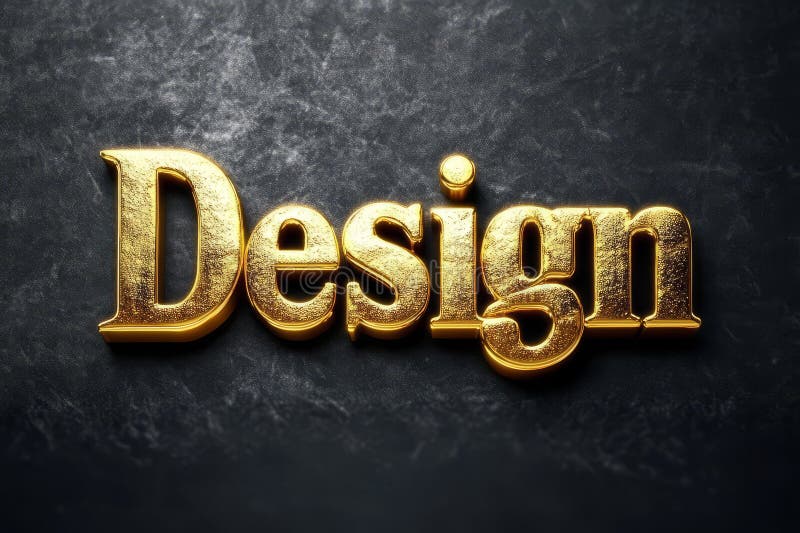 Golden Text Effect Showcasing Word Design on Textured Background ...