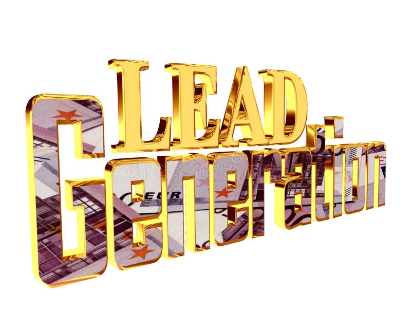 Golden Text Lead Generation on a White Background Stock Illustration ...