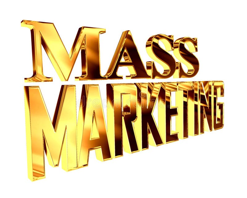 Golden Text Mass Marketing on a White Background Stock Illustration ...
