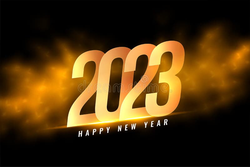 2023 Golden Text for New Year Banner with Smoke Effect Stock Vector ...