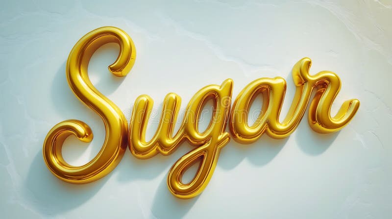 Golden Text Spelling Sugar on a Light Background in a Modern Style ...