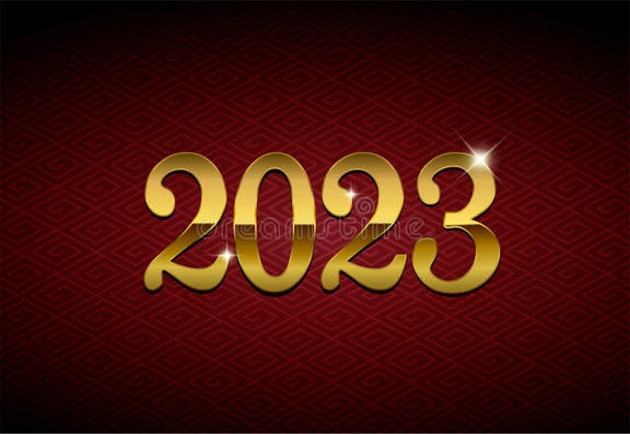 2023 Golden Text Vector Illustration Stock Vector - Illustration of ...