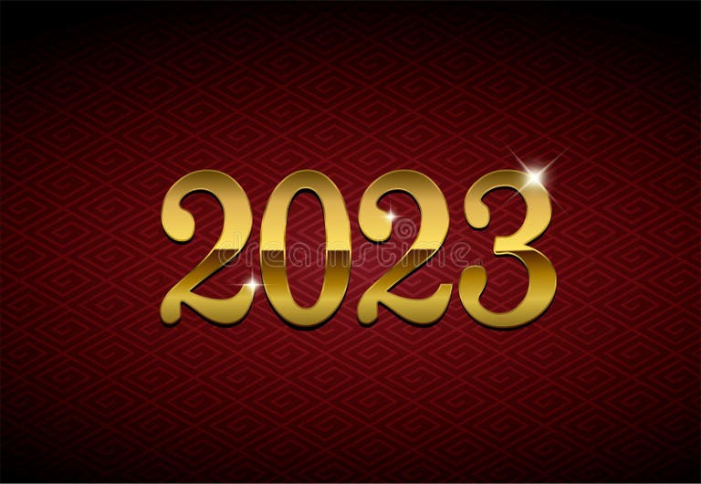 2023 Golden Text Vector Illustration Stock Vector - Illustration of ...
