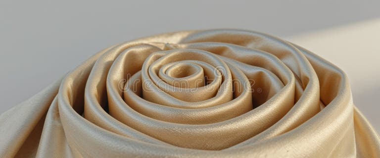 A Golden Textile is Rolled Up To Form a Circular Shape Stock Image ...