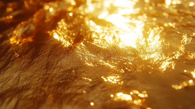 Golden Texture Illuminated by Sunlight Reflecting Light Stock ...