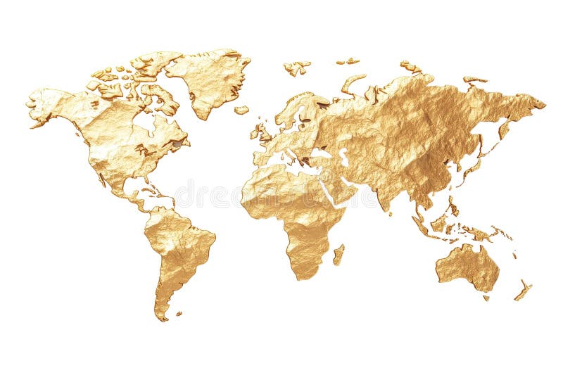 Golden Texture Map of the World Clean Showcasing Continents Stock Photo ...