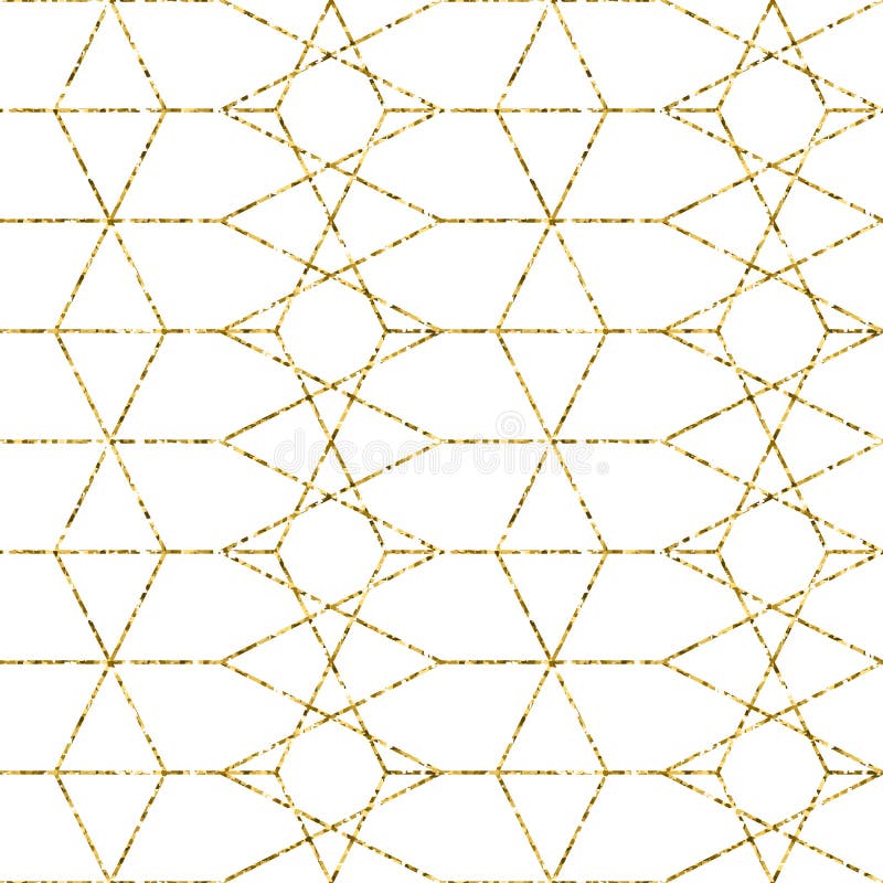 Golden Texture. Seamless Geometric Pattern. Golden Background. Vector ...