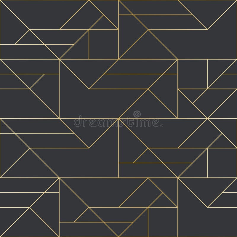 Golden Texture. Seamless Geometric Pattern. Golden Background. Vector ...