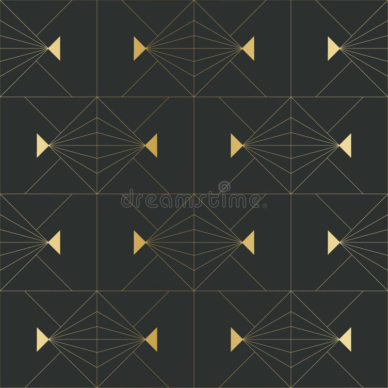 Golden Texture. Seamless Geometric Pattern. Golden Background. Vector ...