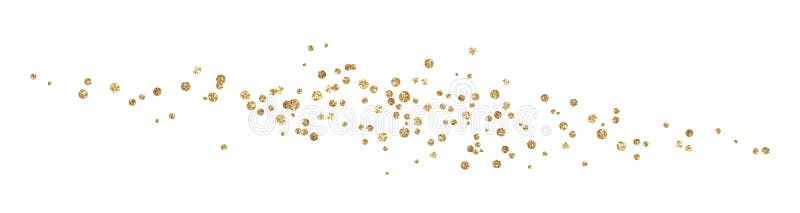 Golden Textured Confetti on a Line Arrangement Isolated on White Stock ...