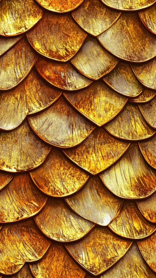 Golden Textured Fish Scales Background Pattern Stock Illustration ...