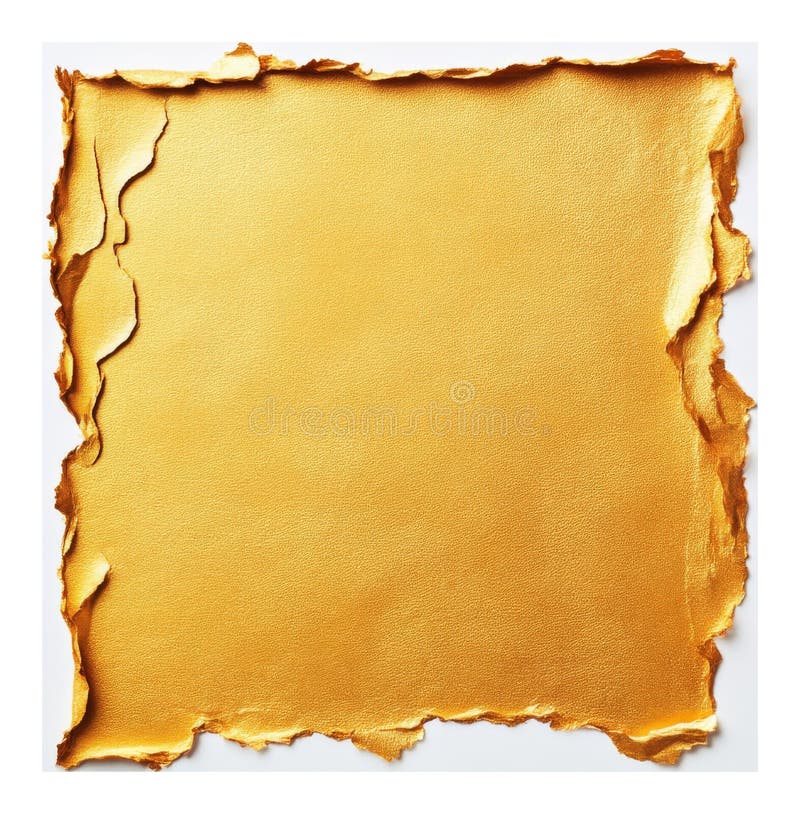 Golden Textured Parchment Paper with Torn Edges, Ancient Manuscript ...