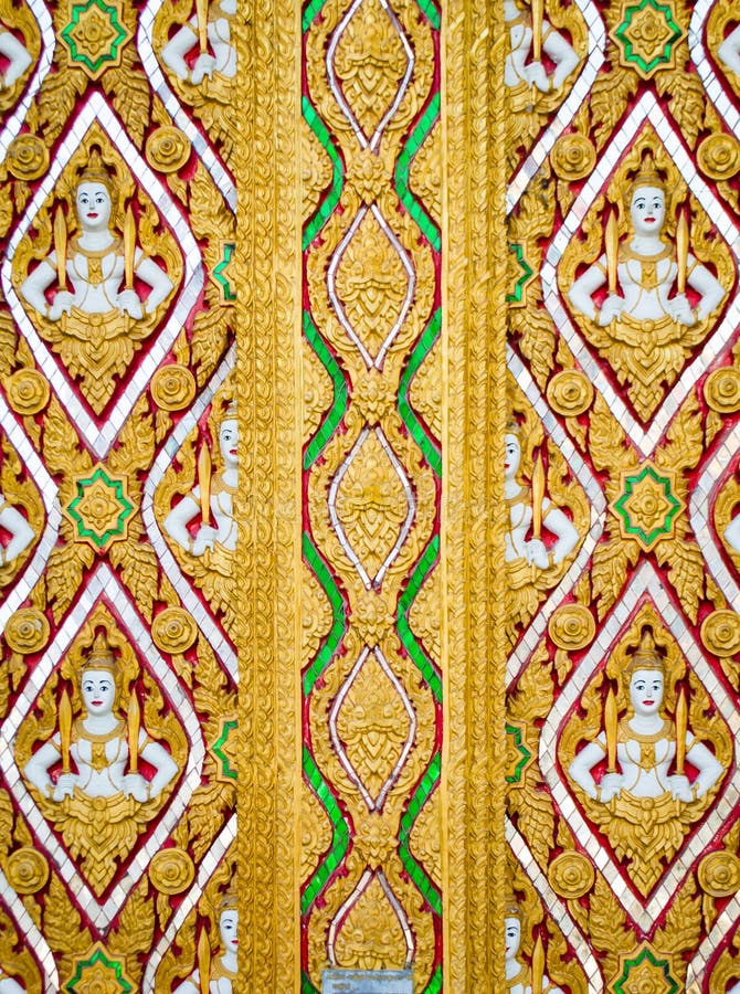 Golden thai handcraft stock image. Image of door, history - 30853251