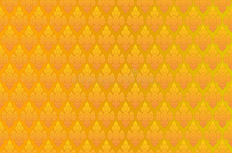 Gold Thai Vintage Line Art Seamless Pattern Background Stock Vector - Illustration of interior ...