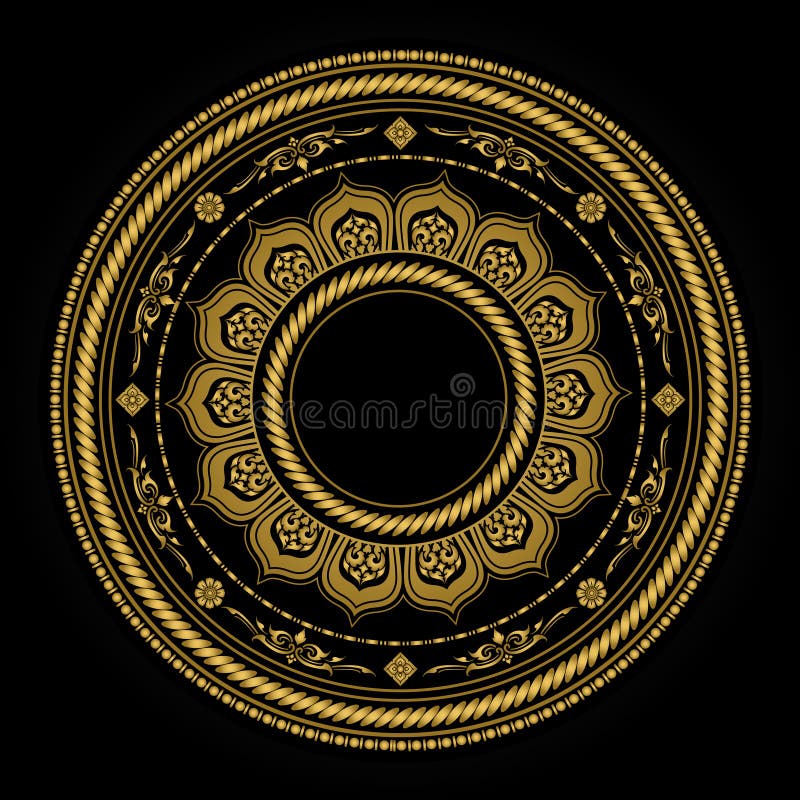 Map of Thailand, Gold Map on Black Background Stock Illustration ...