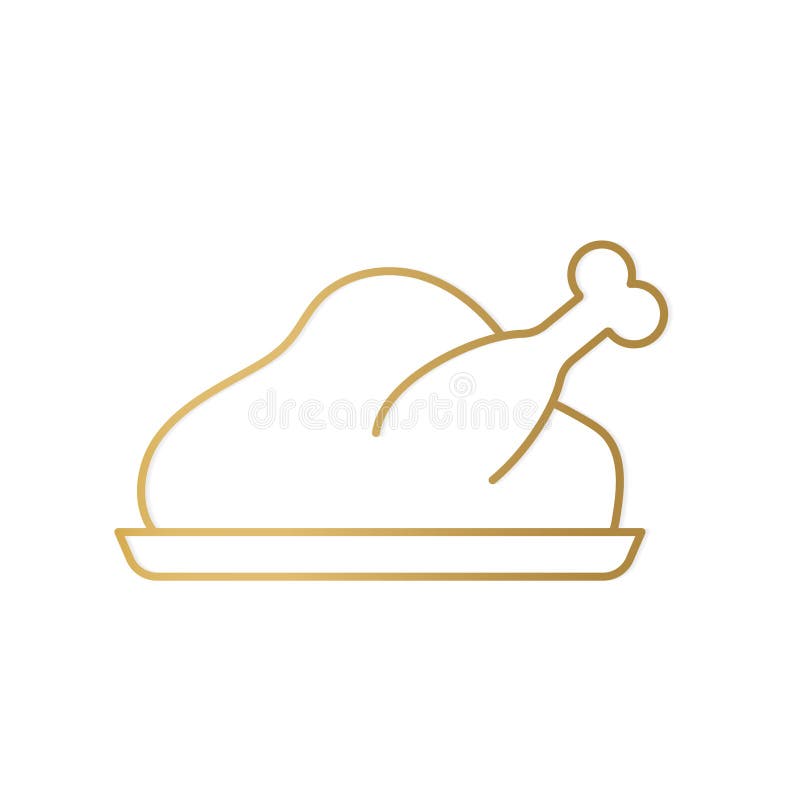 Golden 3d Thanksgiving Day Icon Isolated on White Background Stock ...
