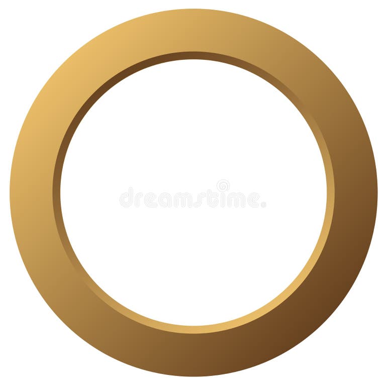 Golden Thick Ring with Gradient Isolated on White Background. Clipart ...